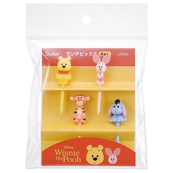 ランチ ピックス 4本入り くまのプーさん立体的なキャラクターが可愛いランチピックス。ミートボールやミニトマトなどにさせば、楽しいお弁当のできあがり！パーティのオードブル料理にもおすすめです☆【入り数】4本入り（4種類×各1本入り）【品質表...