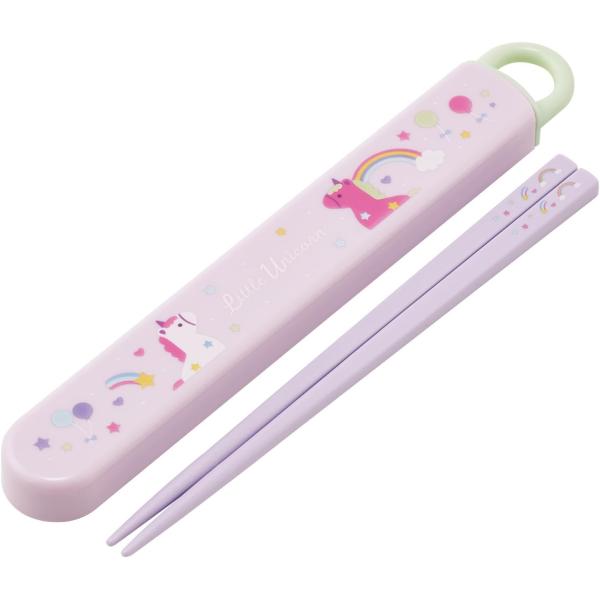 抗菌食洗機対応スライド箸＆箸箱セット リトルユニコーン スケーター食器洗い乾燥機OKのお箸とケース(箸箱)のセット。銀イオン配合の抗菌仕様。ケースは指で引き出すスライド式で、衝撃に強くて壊れにくい丈夫な構造。フタのケース本体からの抜け落ちを...