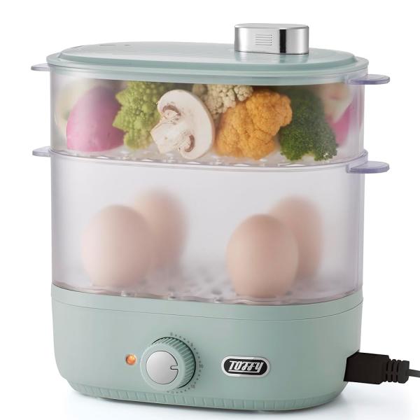 「商品情報」[型番:K-FS1]具材を入れてダイヤルを回すだけ！誰でも簡単に蒸し料理が作れます。インテリアの邪魔をしないおしゃれなデザインと、コンパクトな設計で場所をとりません。大小2種類のトレイで同時調理が可能。専用カップが2個付いて料理...