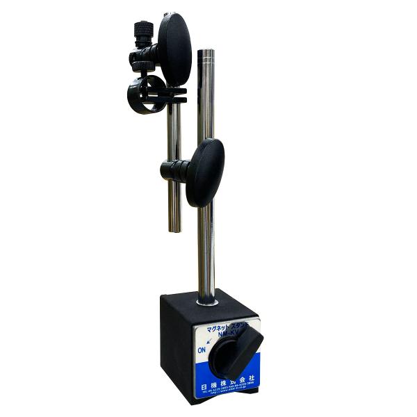 ・品番：NM-KV・吸着力：800N（吸着力は、対象磁性体の厚み・鉄含有量・表面状態等によって変化します）・ベース寸法：L65xW50xH55 mm・重量：1.5kg・ダイヤルゲージ取付方法：6mm・8mm＊検索キーワード＊日機株式会社　マ...