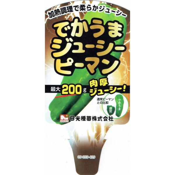 【発売日：2020年03月25日】果実は約17cm、果径は約5cm、重さは最大200gにもなるジャンボピーマンです。肉厚でジューシーな甘みがあり食べ応え抜群。着果性の良い品種ですので家庭菜園でもたくさんとれます。でかうまジューシーピーマンの...