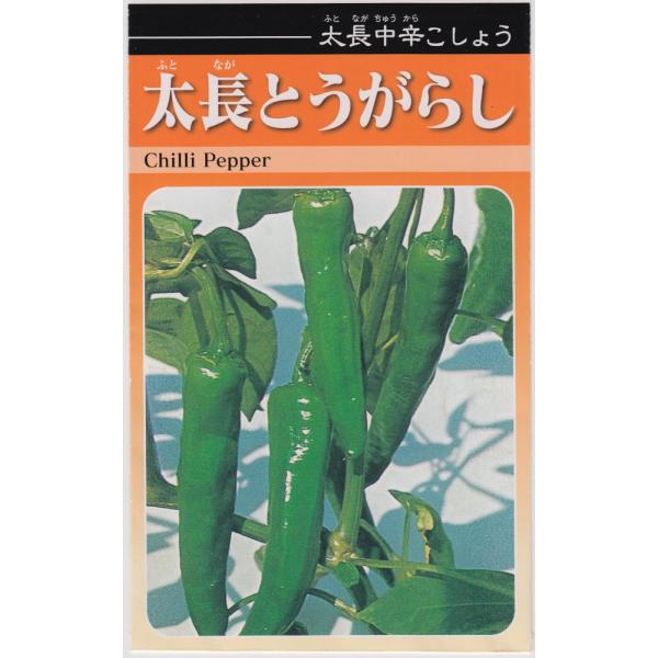 果は長さ13~15cm位で太く、5cm以上の大きさになるまでは辛味が少ない。油炒めや、朝鮮中華料理用として用途は広い。草丈は65~75cm位、果は下向きで細長いが基部はやや太い。収量多く、霜が降りる頃まで成り続けます。