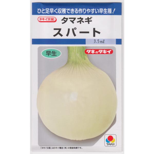 辛みが少なく大玉でよくそろう早生種。玉は甲高でしまりがよい。晩抽性で分球は少ない。生育旺盛で栽培容易。5月上旬には収穫できるので、春の菜園が計画可能。