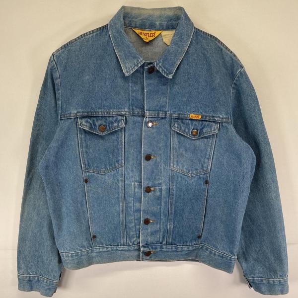 【管理番号】OYB0008955【ブランド】ラスラー / RUSTLER【対象】メンズ【カラー】  ブルー【季節・シーズン】オールシーズン【生産国】USA【年代】1980年代【素材】コットン100%【表記サイズ】L【実寸サイズ】肩幅：約48...