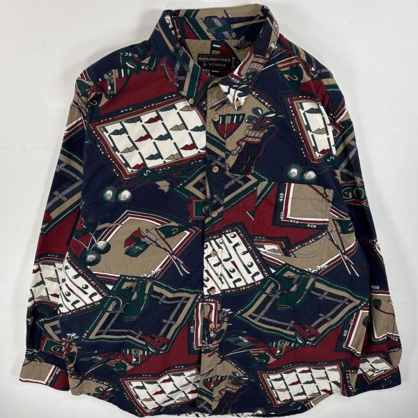 【管理番号】STA0000335【ブランド】ラウンドツリー&amp;ヨーク【対象】メンズ【カラー】  ネイビー系【柄】総柄【季節・シーズン】オールシーズン【生産国】トルコ【素材】コットン100%【表記サイズ】XL【実寸サイズ】肩幅：約56c...