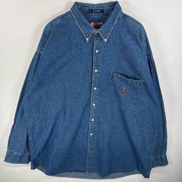 【管理番号】STA0000395【ブランド】チャップスラルフローレン / CHAPS RALPHLAUREN【対象】メンズ【カラー】  ブルー【柄】無地【季節・シーズン】オールシーズン【生産国】インドネシア【素材】コットンデニム100%【実...
