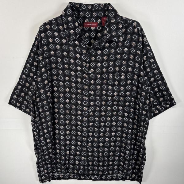 【管理番号】STA0000812【ブランド】COVINGTON【対象】メンズ【カラー】  ブラック系【柄】総柄【季節・シーズン】春夏【生産国】バングラデシュ【素材】レーヨン100%【表記サイズ】L【実寸サイズ】肩幅：約50cm着丈：約77c...