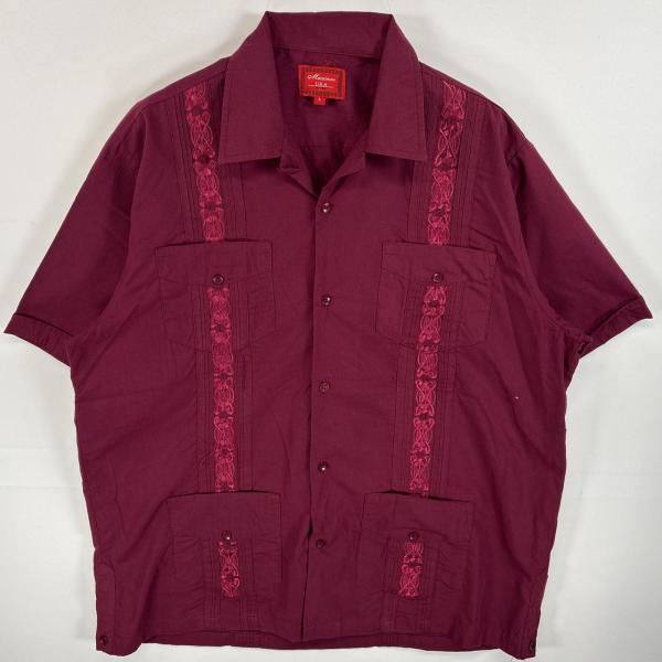 【管理番号】STA0000852【ブランド】Maximos【対象】メンズ【カラー】  ワインレッド【柄】無地【季節・シーズン】春夏【生産国】不明【素材】コットン35% / ポリエステル65%【表記サイズ】L【実寸サイズ】肩幅：約50cm着丈...