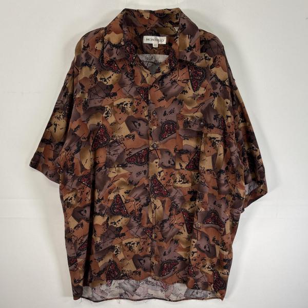 【管理番号】STA0002629【ブランド】MONTELLO【対象】メンズ【カラー】  ブラウン系【柄】総柄【季節・シーズン】春夏【生産国】韓国【素材】レーヨン100%【表記サイズ】M【実寸サイズ】肩幅：約54cm着丈：約73cm身幅：約5...