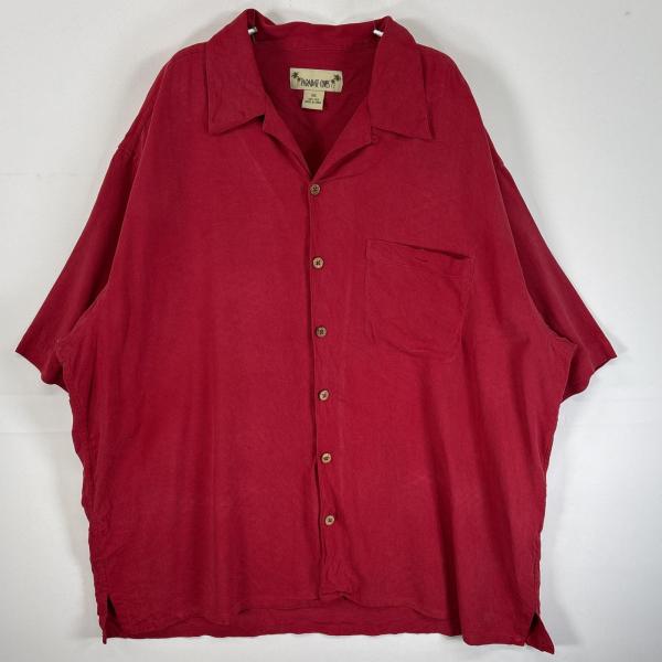 【管理番号】STA0002737【ブランド】PARADISE COVES【対象】メンズ【カラー】  レッド【柄】無地【季節・シーズン】春夏【生産国】中国【素材】シルク100%【表記サイズ】XXL【実寸サイズ】肩幅：約55cm着丈：約77cm...