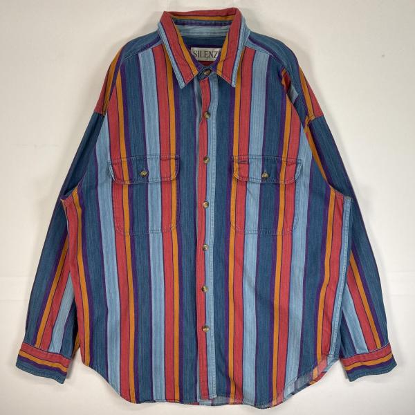 【管理番号】STA0003452【ブランド】SILENZIO【対象】メンズ【カラー】  ブルー系【柄】マルチカラー【季節・シーズン】オールシーズン【生産国】バングラデシュ【素材】コットン100%【表記サイズ】L【実寸サイズ】肩幅：約56cm...