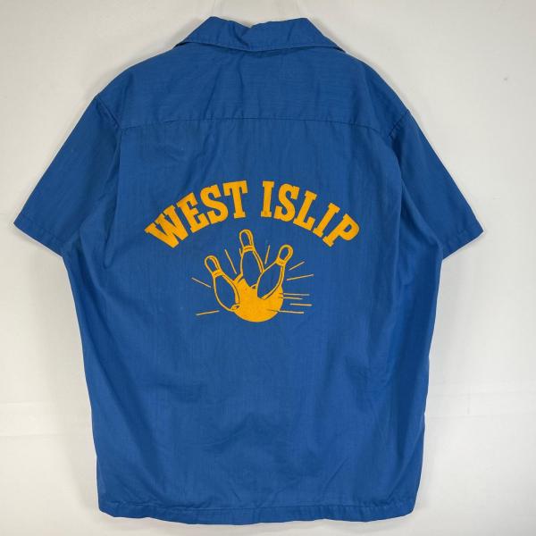 【管理番号】STA0005487【ブランド】ヒルトン / HILTON【対象】メンズ【カラー】  ブルー【柄】バックプリント【季節・シーズン】春夏【生産国】アメリカ【年代】1970年代【表記サイズ】M【実寸サイズ】肩幅：約47cm着丈：約7...