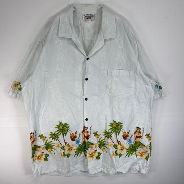 【管理番号】STA0005752【ブランド】TRAFIC LEGEND【対象】メンズ【カラー】  ホワイト系【柄】総柄【季節・シーズン】春夏【生産国】ハワイ【素材】コットン100%【表記サイズ】2XL【実寸サイズ】肩幅：約57cm着丈：約8...