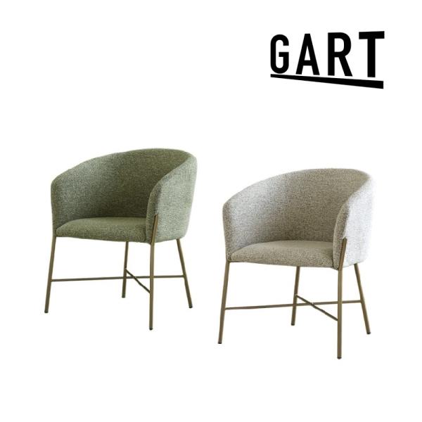 【商品名】RE CHAIR（チェア）【カラー】IV：アイボリー・GR：グリーン【サイズ】幅60cm × 奥行き56cm × 高さ73.5cm × 座面高43.5cm【材質】本体：ポリエステル100%脚部：スチール【ブランド】GART（ガルト...