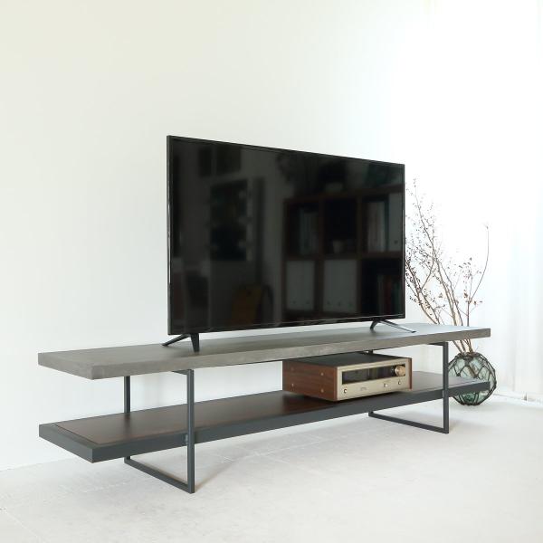 【商品名】MORTEX TV board TYPE-A【上段カラー】ライトグレイ／ダークグレイ／オフホワイト【下段カラー】ナラ／ウォールナット【サイズ】幅180cm × 奥行き43.2cm × 高さ40cm【素材】上段：モールテックス（木下...