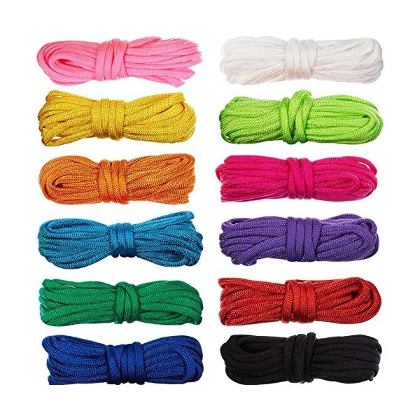 大容量の12色セットセットは12色のの7ストランドデザインの12本カラーバリエーションが含まれています。長さは3ｍ、直径は4mm。カラフルなセットはさまざまなニーズを満たすことができます。