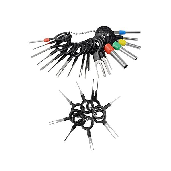 パッケージ内容端子除去ツール *26個入り。製品マテリアル良質のばね鋼板とプラスチック材質を採用し、長持ちする。軽くてコンパクトで、持ち運びに便利です。製品の機能カプラとコネクタから配線端子を取り外すツール。端子線はハーネスコネクタから簡単...