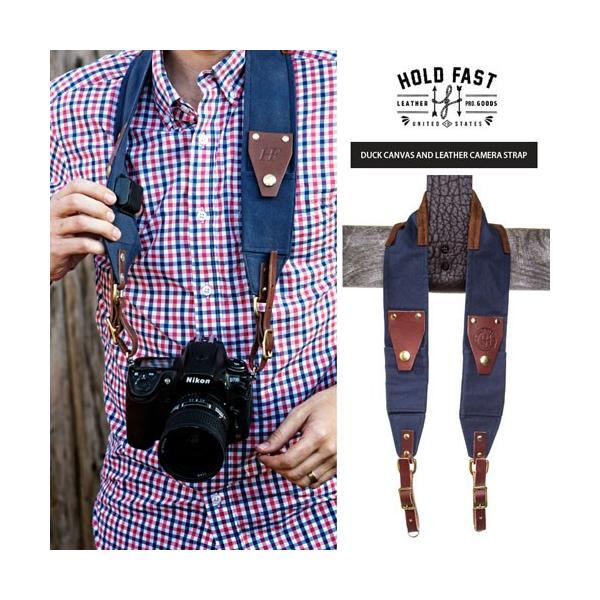 HOLD FAST/ホールドファストRUCK STRAP-DUCK CANVAS AND LEATHER CAMERA STRAPキャンバス&amp;レザーネックストラップRS01-NV-RuckStrap in Navyカラー：Navy(...