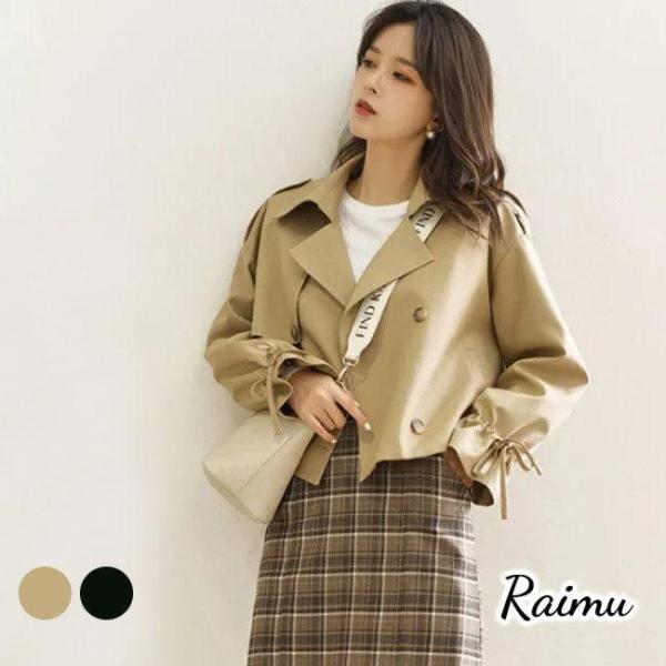 ジャケット 秋 レディース スプリングジャケット トレンチ キレイめ ショートコート Aライン 体型カバー ゆったり トレンチコート 女性 アウター オーバーサイズ 春 オフィス レトロ春秋のシーズンにピッタリの生地の厚み、レディーススプリ...