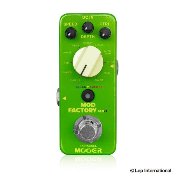 Mod Factory MkIIは、人気の高いMooer Mod Factoryをさらに進化させたペダルです。Mod Factory Proから受け継いだ11種類のモジュレーションアルゴリズムを収録し、ミニサイズながら多彩なコントロールやル...