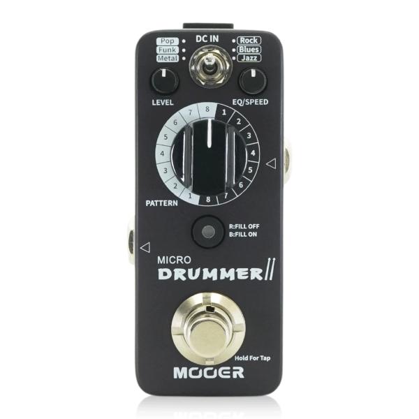 【発売日：2023年05月30日】Mooer Micro Drummer IIは、ミニサイズながら本格的なドラムサウンドを生み出すドラムマシンペダルです。本物のドラムセットからキャプチャされたオーディオサンプルによるリアルな音色で、6つのジ...