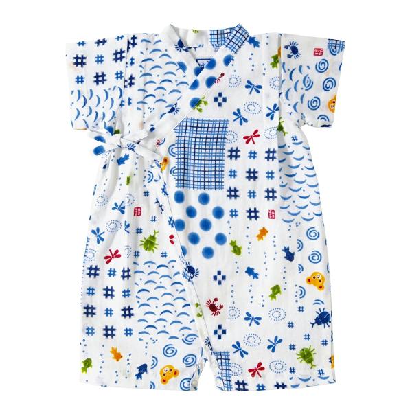 【ミキハウス】甚平オール【】SS(50-60cm)白