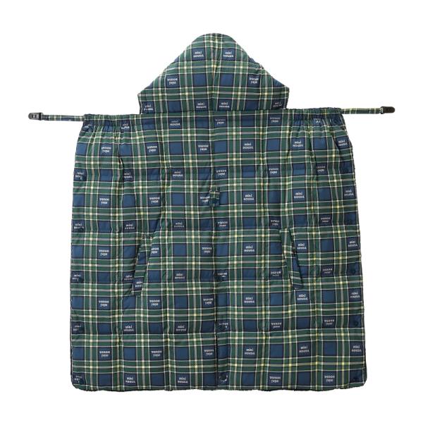 【ミキハウス】ダウンキャリーケープ【】なし紺×グリーン