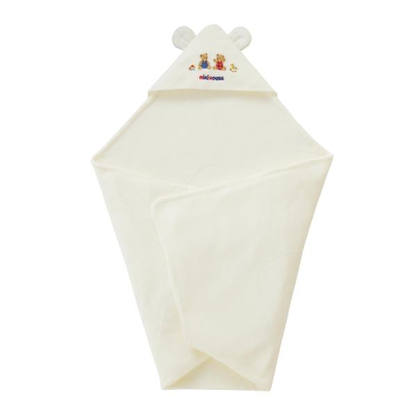 【ミキハウス】抗菌・抗ウイルス加工アフガン【】なし白