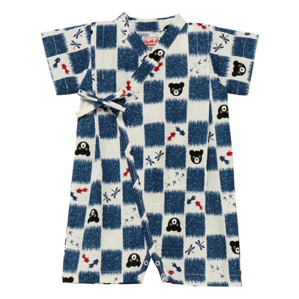 【ミキハウス】甚平オール【】S (60-70cm)白