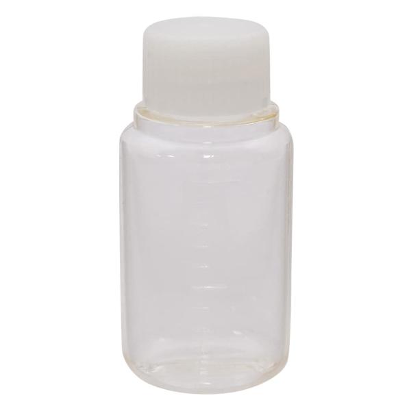 【商品概要】容量：100mL目安目盛(mL)：10入数：１本材質：本体／ポリカーボネート（PC）、キャップ／ポリプロピレン（PP）、パッキン／シリコン使用温度範囲：0〜121℃滅菌はEOG滅菌（エチレンオキサイドガス滅菌）オートクレーブ可【...