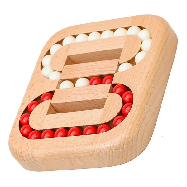 【商品概要】赤白の玉を左右に揃える総天然素材のお手軽なパズルです。ちょっとした空き時間や気分転換、ストレス解消にお勧めです。表面は精密研磨により手触りや動きが滑らかです。また角は滑らかに丸みを帯びた形状に仕上げていますので安全です。頭脳活性...