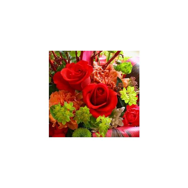 成人式　お祝いにも人気 花ギフト、お祝い、成人式などに最適の花ギフト季節のお花をふんだんに使ったアレンジフラワーです。レッド赤系 おまかせアレンジフラワー！！成人式　お祝いにも人気 花ギフト、お祝い、成人式に喜ばれます。そのとき、その季節に...