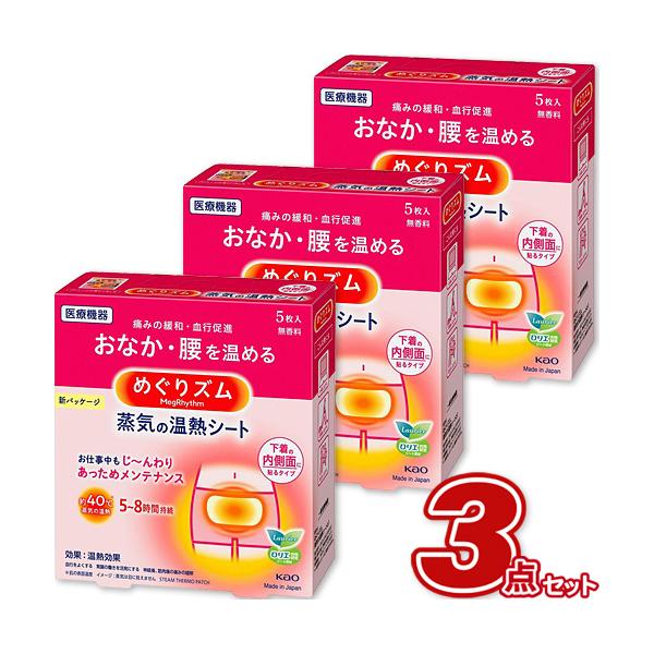 【 ゆうパケット発送(ポスト投函)の為、15袋をパッケージ(外箱)から取出して高さを2.5cm以下に抑えた状態でお届けしています。(外箱は入っていません) 】【セット内容】●めぐりズム 蒸気の温熱シート 下着の内側面に貼るタイプ 5枚入  ...