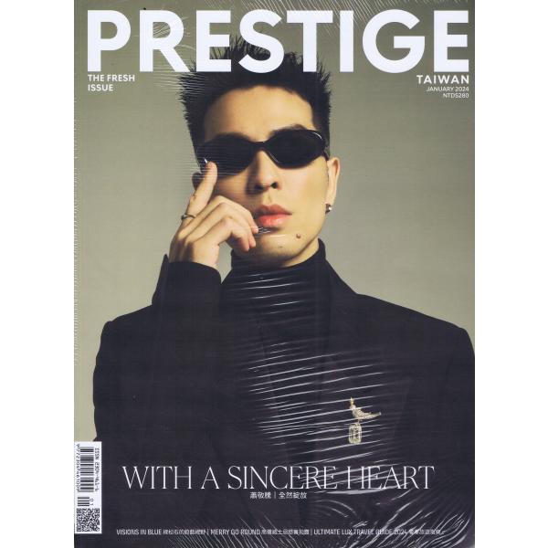 【発売日：2024年01月26日】言語：中国語繁体字サイズ：285 x 210 mm台湾雑誌『PRESTIGE』2024年1月号表紙は蕭敬騰さんが登場！※海外からの輸入品のため、本体に破損が見受けられる場合がございます。予めご了承ください。