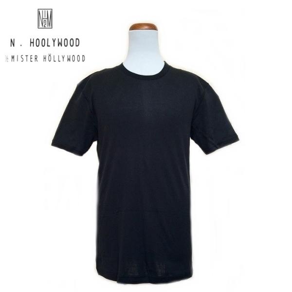 商品番号：176123blk商品名　：N.HOOLYWOOD クルーネック T-SHIRT【BLACK】明治27年創業の老舗高級肌着メーカー「アングル」とのコラボレーションにより誕生した「バラックスキット」。N.HOOLYWOOD のベース...