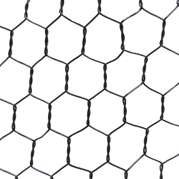 ビニール亀甲金網 ブラック 01) #20 目開き：16mm｜線径：0.85mm｜大きさ：巾910mm×長さ30m亀甲（きっこう）金網は、隣接する2本の線がねじり合わさって網目が形成された金網です。工事の際に取り扱いが容易なことや、線の一部...