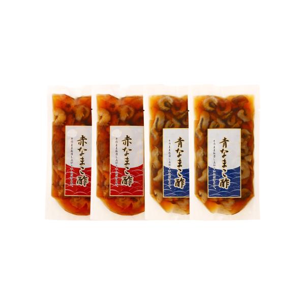 原材料:【青なまこ酢】青ナマコ(国内産)、醸造酢、醤油、砂糖、かつお節エキス、昆布エキス、発酵調味料、唐辛子/ユズ香料、(一部に小麦・大豆を含む)【赤なまこ酢】赤ナマコ(国内産)、醸造酢、醤油、砂糖、かつお節エキス、昆布エキス、発酵調味料、...