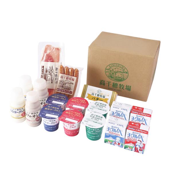 内容量:濃厚ヨーグルト 80g×2、濃厚ヨーグルトいちご 80g×2、生乳ヨーグルト 100g×2、のむヨーグルト 220g×2、カフェオレ 220ml×2、ヨーグルッペ 200ml×2、ヨーグルッペりんご 200ml×2、生ハム切り落とし...