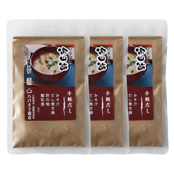 原材料:そうだかつおのふし(土佐清水市製造)、昆布産地:日本内容量:20g×3温度帯:常温アレルギー表示:なしメーカー名:株式会社たけまさ商店  高知県土佐清水市中浜236◆商品説明◆宗田節の粉末と国内産の昆布をあわせた、無添加の手軽だしで...