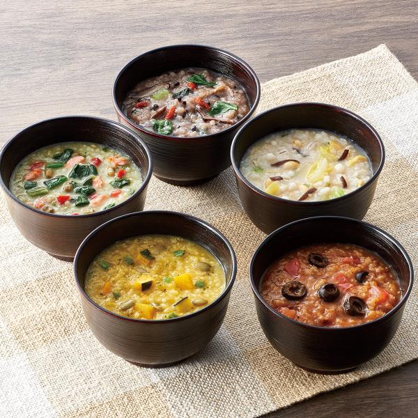 「養命酒製造 くらすわ 五養粥 詰め合わせ」は、健康素材の知識と五行思想の五色に基づいた、フリーズドライのお粥の詰め合わせです。昼食や小腹が空いたときなどに、お湯を注いでかき混ぜて約1分で手軽に美味しいお粥をお召し上がりいただけます。1食8...