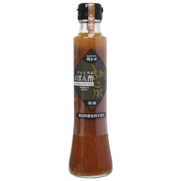 「プレミアム 黒酢ぽん酢 胡麻」は、鹿児島県霧島市福山町で伝統の壷造り製法で造られた3年熟成の有機黒酢「桷志田（かくいだ）」をベースにして造った胡麻ぽん酢です。有機玄米と秘伝の麹、桷志田名水を用いて、黒酢杜氏が丹精込めて3年間熟成させた有機...