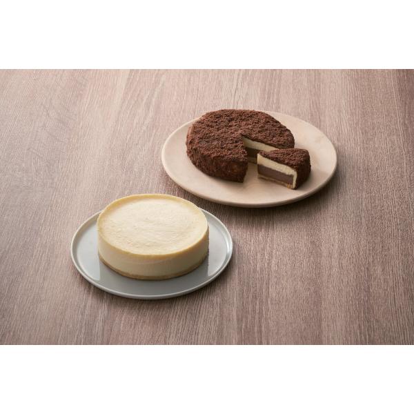 「北海道ショコラチーズケーキセット」　※ココア風味のチーズケーキとチーズムースを重ね、 ココアスポンジクラムをまぶしましたケーキと、自家製クリームチーズを使用し、しっとり焼き上げたニューヨークタイプのケーキをお楽しみいただけます。プレートは...