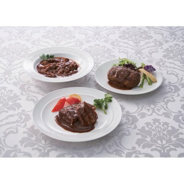 「＜伊藤グリル＞洋食グルメセット」　濃厚でコクのあるソースがからみ合う食べごたえあるビーフシチュー、芳醇な香りのデミグラスソースで味わう煮込みハンバーグ、ワインの香りただようハッシュドビーフ、食欲をそそるスパイシーな香りの味わい深い欧風ビー...