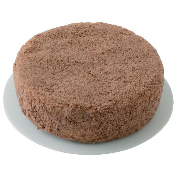 「ネージュフロマージュ（ショコラ）」　自家製クリームチーズ使用したココア風味のチーズケーキとチーズムースを重ね、ココアスポンジクラムをまぶしました。それぞれの層が織りなすハーモニーをお楽しみください。　G0002_26_01