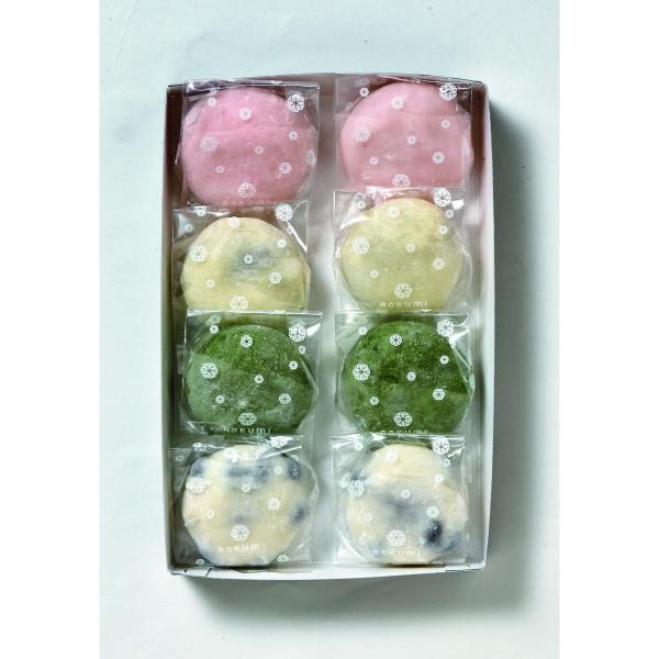 「六美 和大福8個セット」　小樽菓子の伝統〜六美の自家製餡〜北の商都と言われた小樽、港輸送が盛んで、腹モチの良いお餅が港湾労働者に親しまれてきました。「おいしい」とお声をいただく蘭越（らんこし）米の杵つき餅と、北海道産小豆の自家製餡、黒豆、...