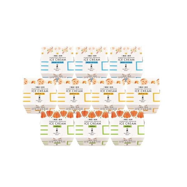 「三國推奨　北海道プレミアムアイス３種セット(１０個)」　練乳のやさしい甘さが広がるアイスクリーム「安全」と「人に優しい」をテーマに素材を厳選。その中でも生乳は、北海道の酪農家のフレッシュなものを使うことで、牛乳の味がしっかり堪能できる、北...