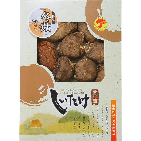 「国産原木乾椎茸どんこ（１２５ｇ）」　昔ながらの原木栽培で育った風味豊かな肉厚どんこ椎茸　G0006_25_05