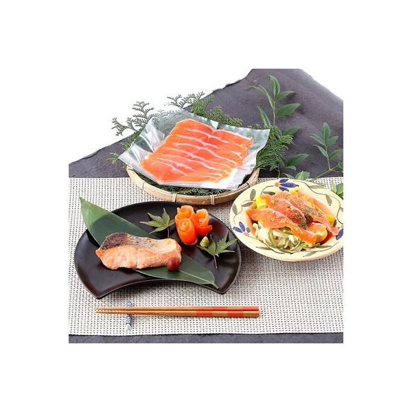 【きめ細かく肉厚信州サーモンは新食感！】信州は山ノ内町でニジマスとブラウントラウトを交配させた信州独自の新品種で作りました。サーモンを思わせる銀色の身体と紅色の身から「信州サーモン」と名付けられました。きめ細かく肉厚の身のとろっととろける舌...