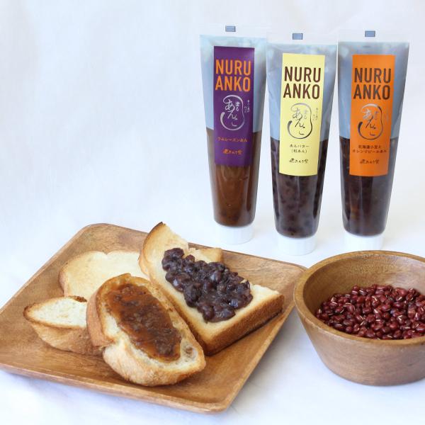 「ぬるあんこ NURU ANKO」はパン等に塗れるあんこです。塗りやすいように硬さを調整しております。デザート等の付け合わせにもお使いいただけます。一般的なチューブの約1/3の厚みなので、子供や高齢者等の力の弱い人でも内容物を簡単に最後まで...