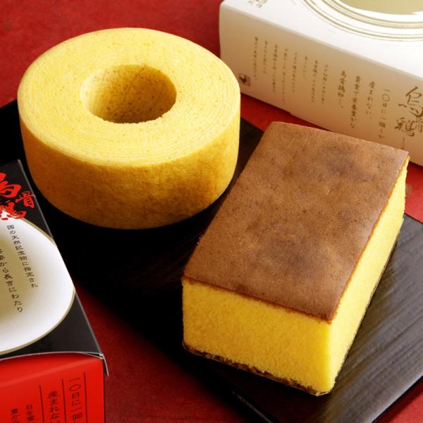 【素朴でシンプルなのに心を奪われる逸品】烏骨鶏本舗人気NO.1のギフトセットです。産みたての純種烏骨鶏の卵をふんだんに使用し焼き上げたはちみつたっぷりの黄金色の「プレーンかすてら」と、一層一層丁寧に烏骨鶏卵のコクを閉じ込め焼き上げた、ぷりん...